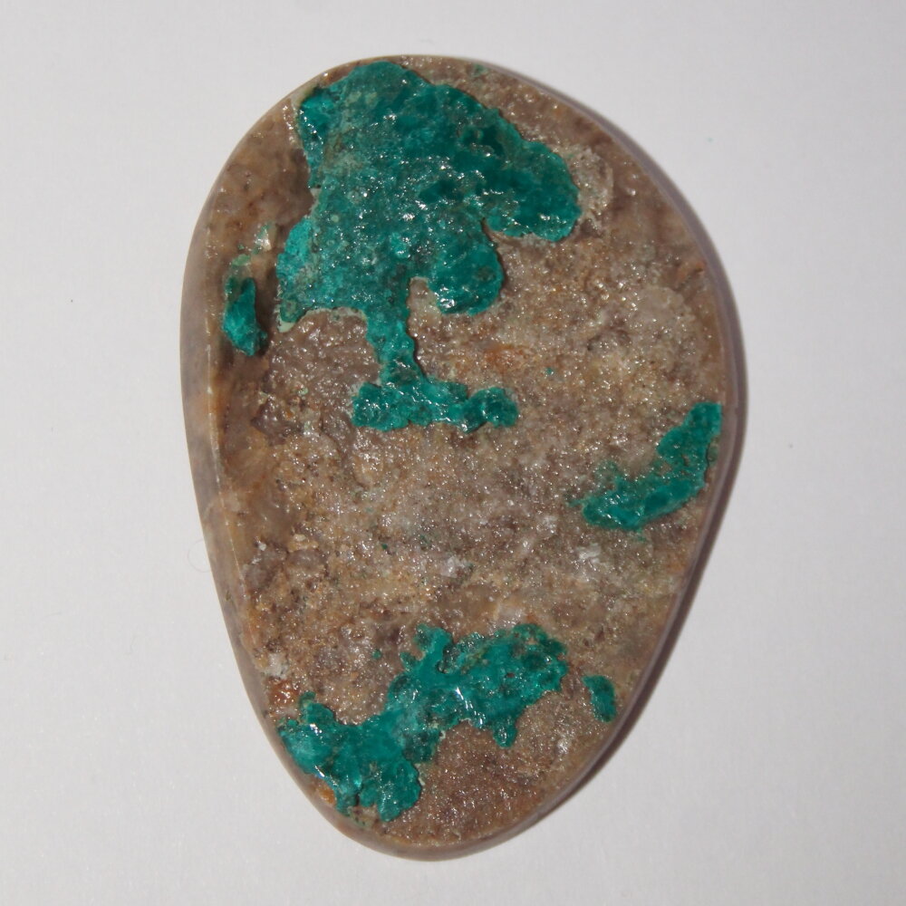 Диоптаз кабошон, зеленый, 53х37х5 мм, Казахстан, "True Stones"