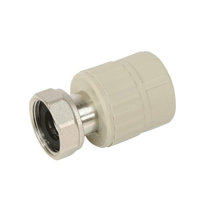 Муфта PP-R комбинированная серая Дн 20х3/4" с накидной гайкой VALFEX 10139120Г