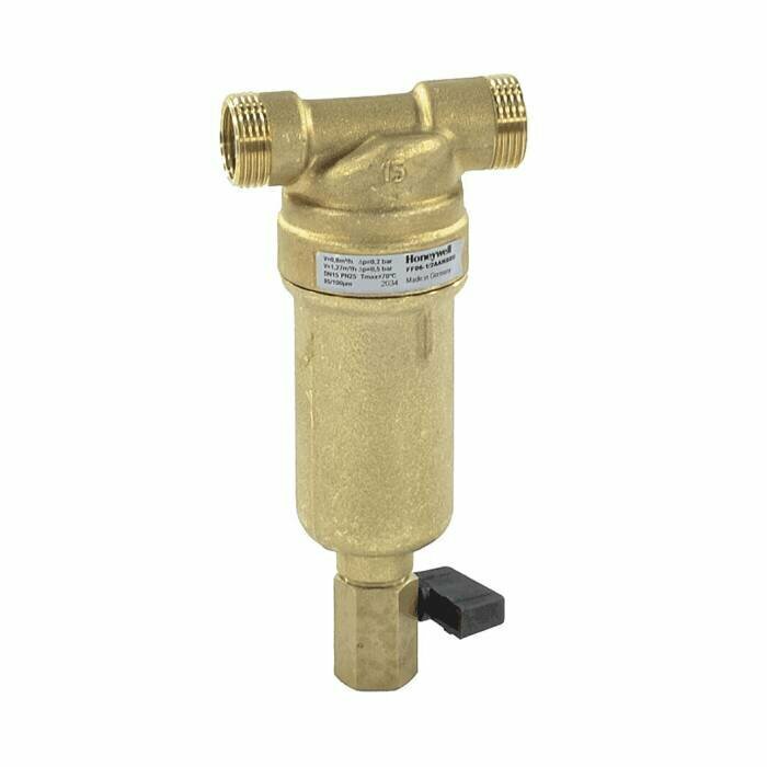 Фильтр сетчатый T-образный латунь Ду 15 Ру25 Тмакс=80 oC G1/2" НР FF06 Honeywell-Braukmann FF06-1/2"AAM