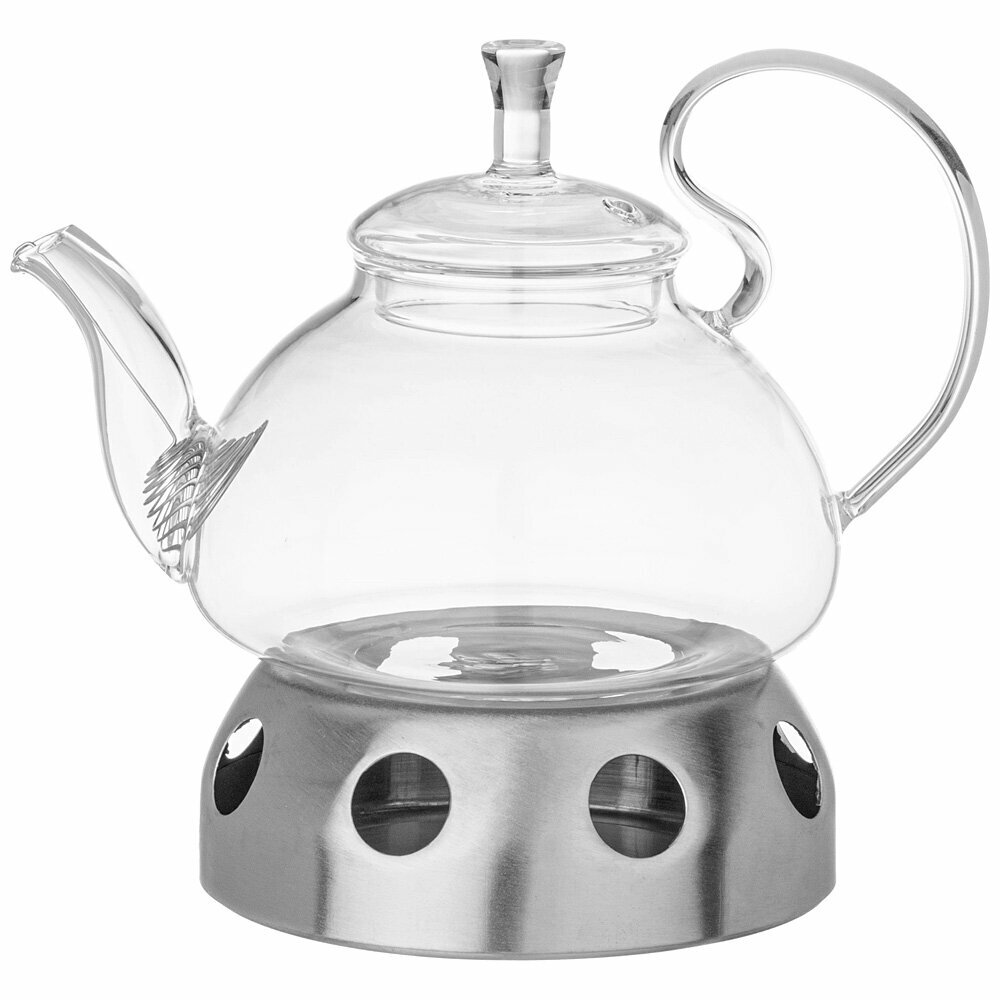 Чайник заварочный agness с фильтром из нжс и подставкой для подогрева 800 мл KSG-887-255