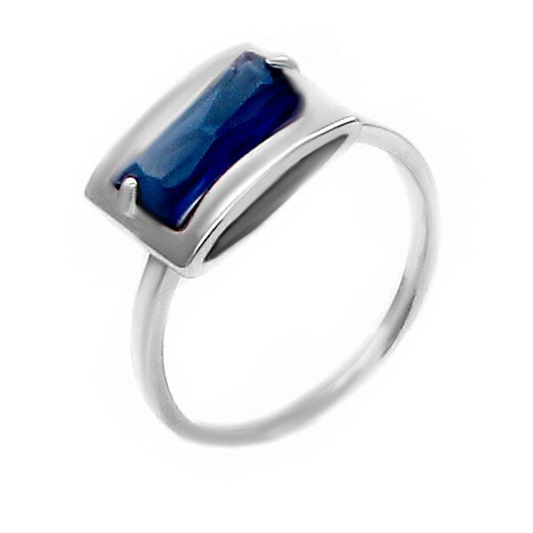 Кольцо широкое, тонкое JEWELIN, серебро, 925 проба, родирование, кристалл