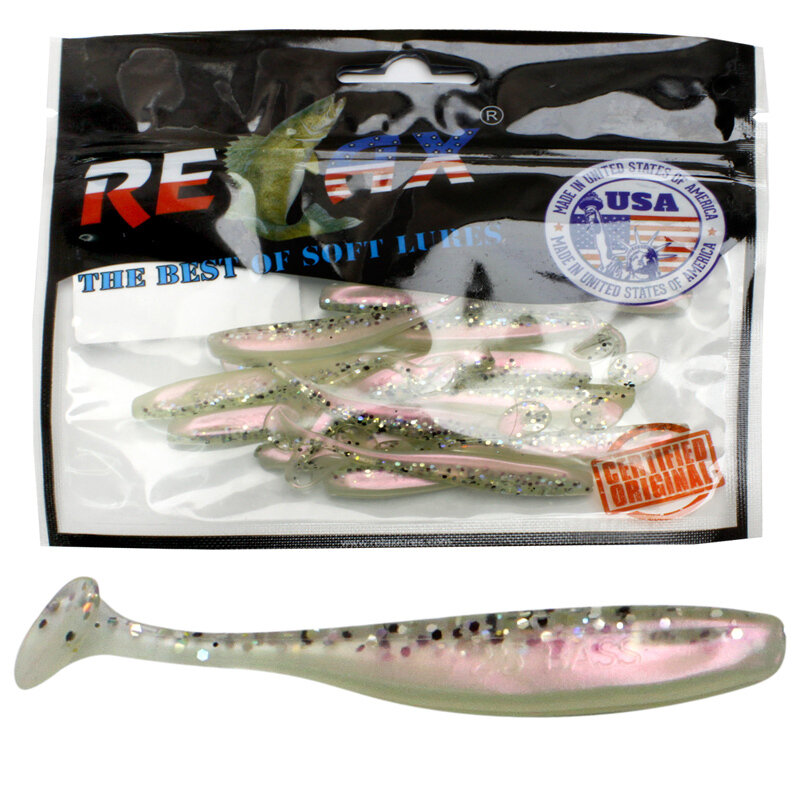 Мягкая силиконовая приманка риппер RELAX BASS 2,5 6,2cm 2,1g цвет L039 (Pearl, Clear-black, Hologram Glitter) 1 уп. по 15 шт.