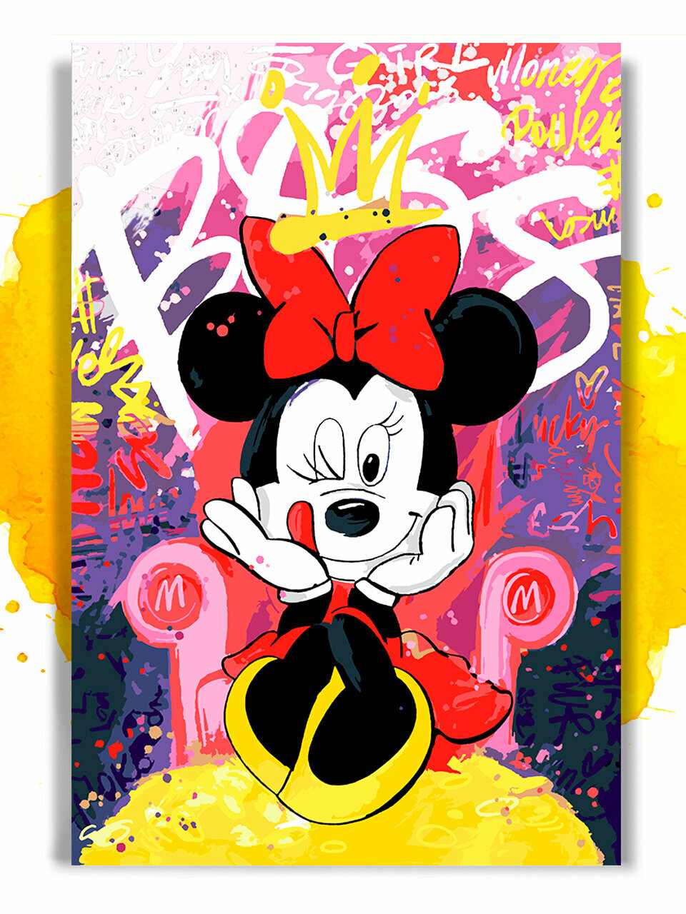 Картина по номерам на холсте Королева Минни Маус, 40 х 60 см