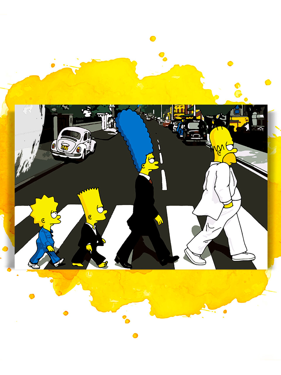 Картина по номерам на холсте Симпсоны Битлз, 30 х 40 см