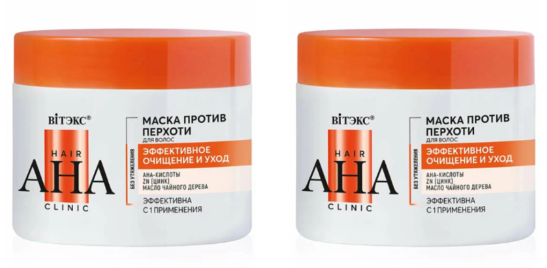 Маска для волос витэкс, Hair AHA Clinic, против перхоти, 300 мл, 2 шт