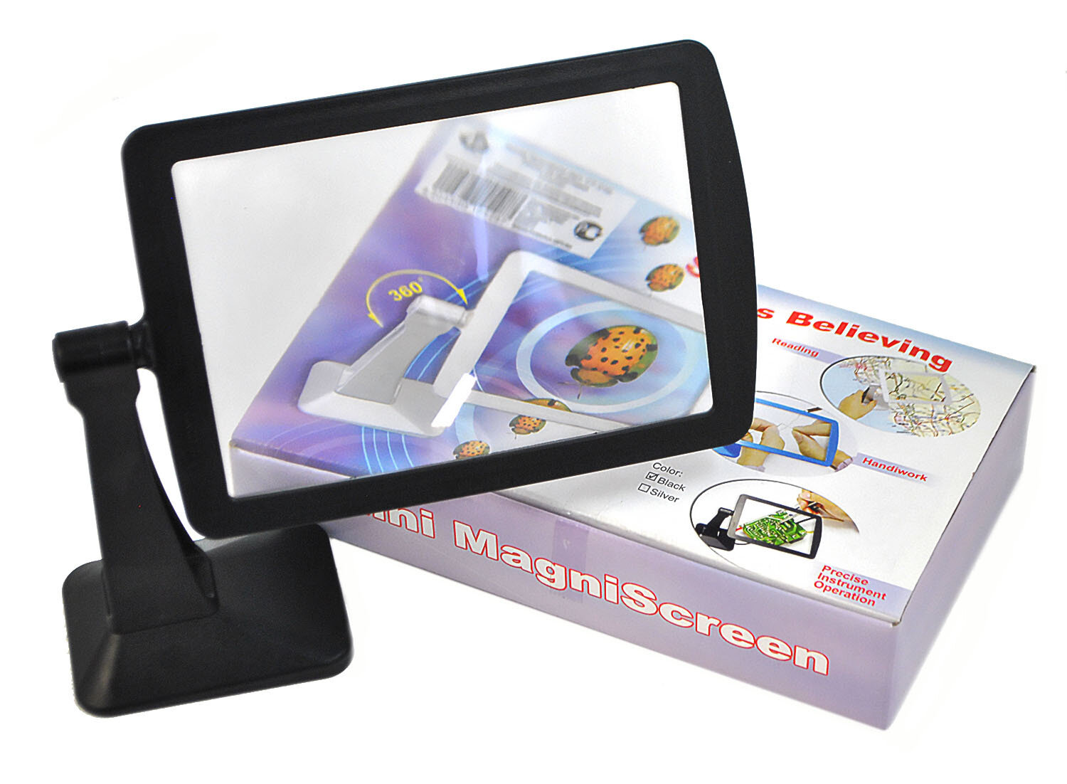 Лупа настольная с подставкой 19х13,5 см увеличение х3 (для маникюра, рукоделия, чтения)