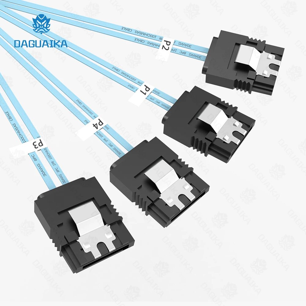 Кабель SATA-III, 6 шт./компл, кабель SATA, 90 градусов, прямоугольный кабель SAS/SATA-6 Гбит/с, замена кабеля для сервер-Raid SDD HDD CD DVD-драйверов 1M, 4 SET