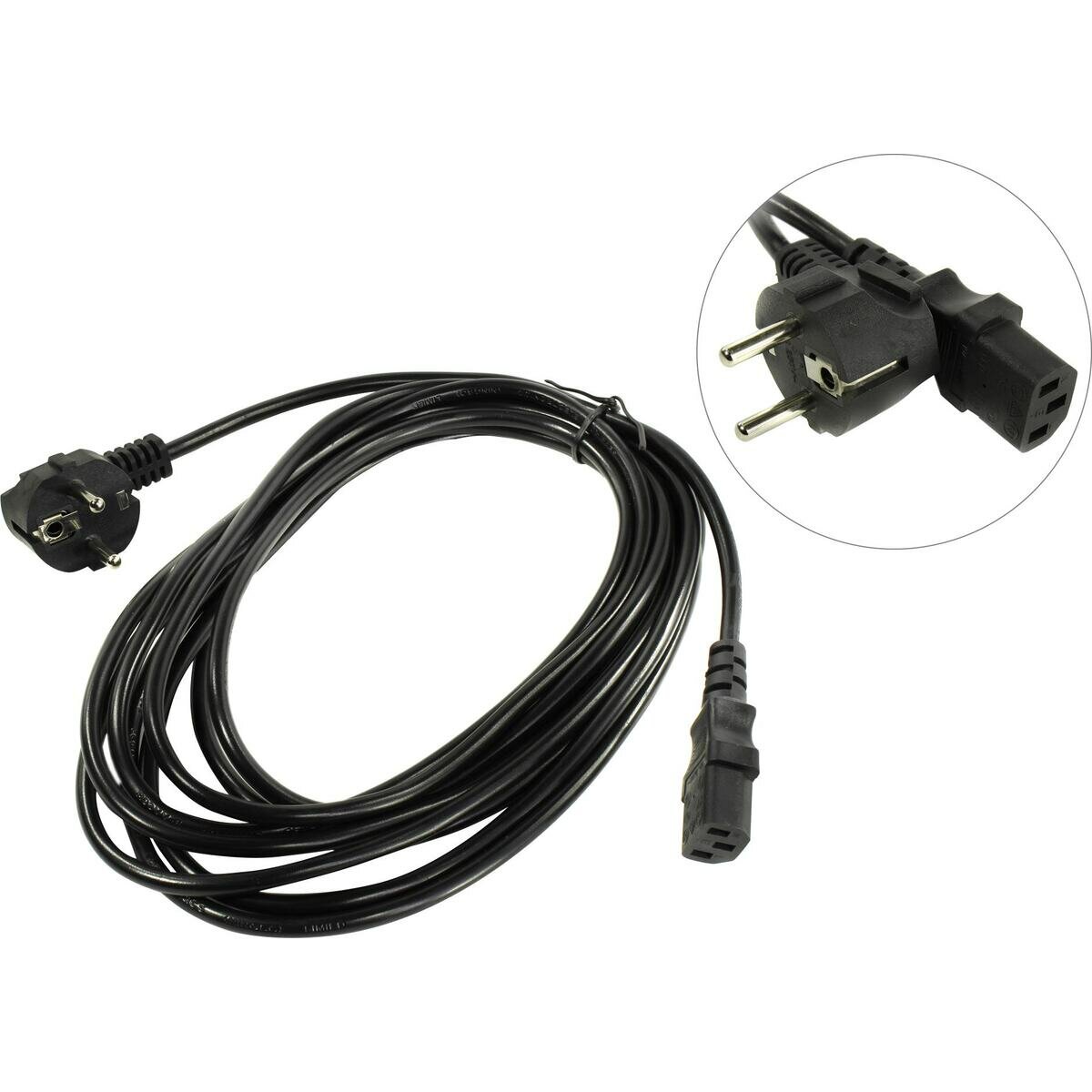 Cablexpert Кабель компьютер - розетка 220V 4.5м Европейский стандарт, Г-образный