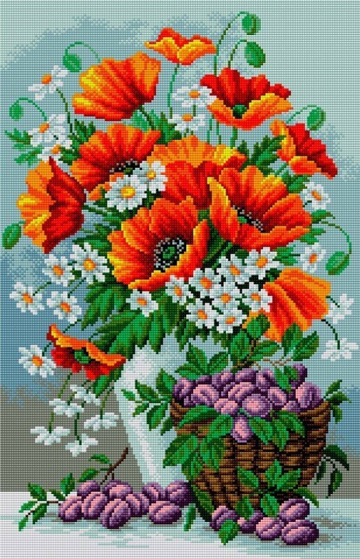 Набор Вышиваем бисером #V-3 Натюрморт, Алмазная Мозаика, 40 х 60 см