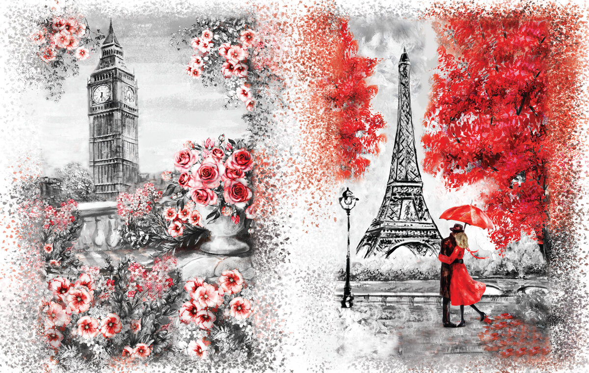 Love2art рисовая бумага KPR/R-XY91 32x22 см 0115 Прогулка по городу для акварели и эскизов