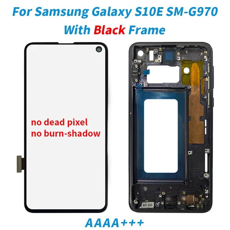 Супер AMOLED ЖК-дисплей с рамкой для SAMSUNG Galaxy S10E G970F G970, сменный S10E Black Frame-A
