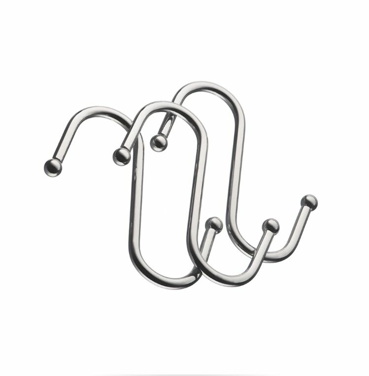 Крючок для рейлинга большой 3 шт хром