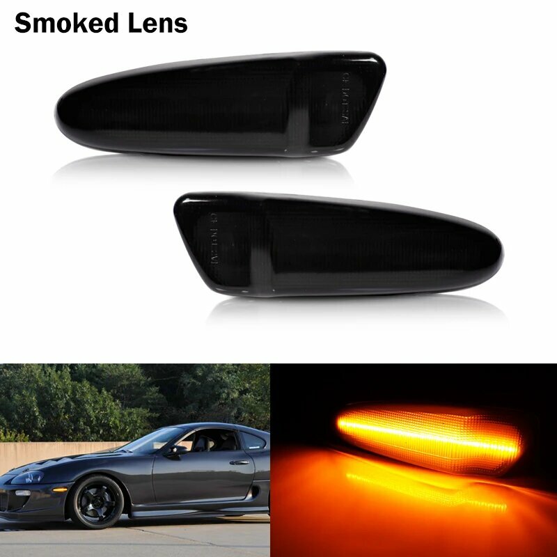 2 шт, автомобильные габаритные огни для переднего бампера 1997-1998 Toyota SUPRA Smoked Lens Amber