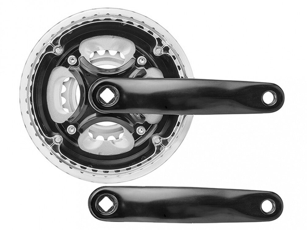 Система шатунов HDL-L356 24/34/42Т, под ромб, 170мм, чёрно/серебристые