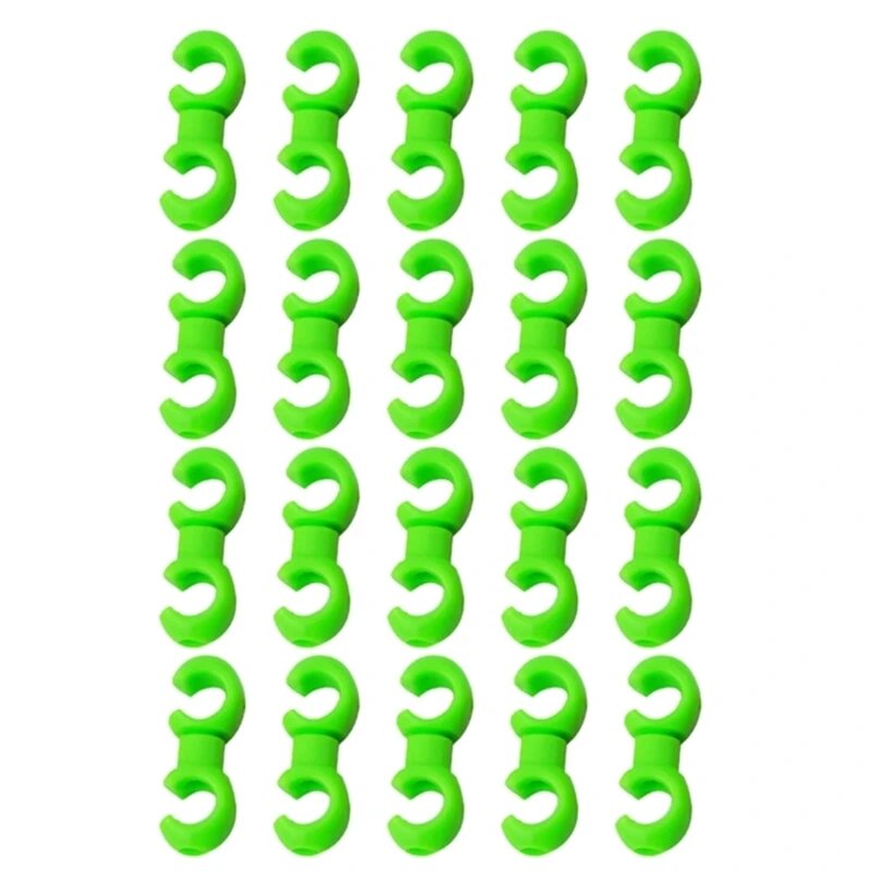 20 шт. зажимы для тросов QILEJVS R9CE7AK102848 Зеленый, Green