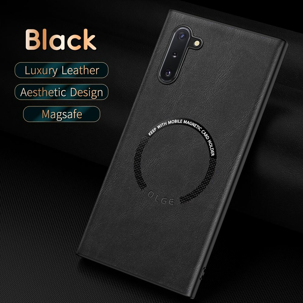 OLGE Роскошная кожаный MagSafe чехол для Samsung Galaxy Note 10 (Самсунг Галакси Нот 10)