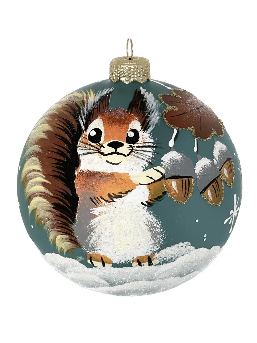Ёлочный шар "Белка с желудями"