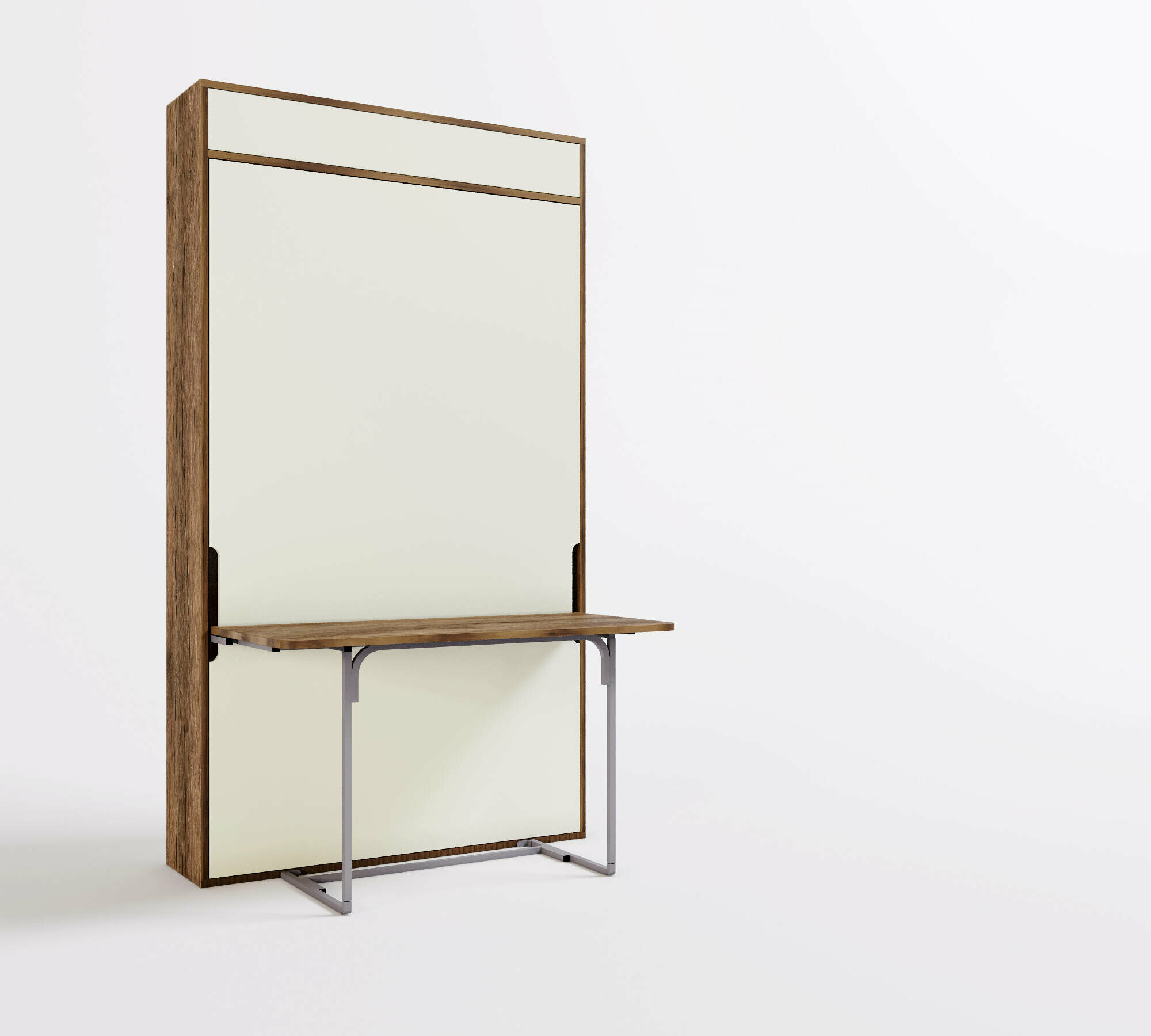 Шкаф кровать-трансформер со столом Летто Таволо 1200 с антресолью Лайт Янтарь