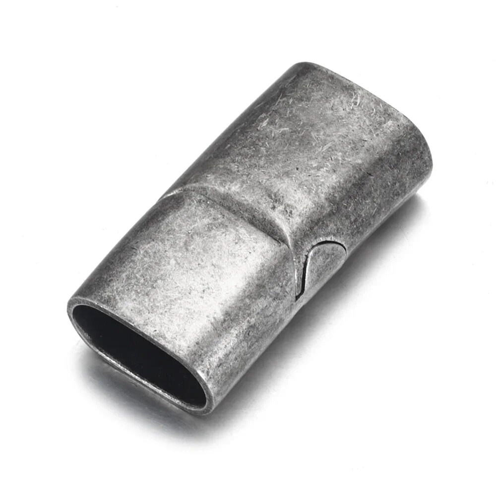 Магнитные застежки EMBLAASK из нержавеющей стали 8*4 Серебряный, Inside 12mm x 6mm, Antique Silver