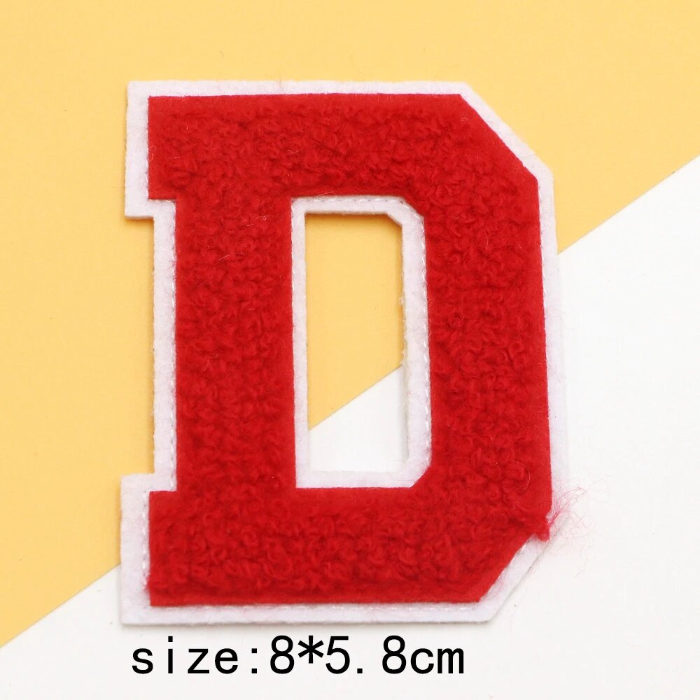 Вышитая нашивка буквы А-Я 8 см красный D