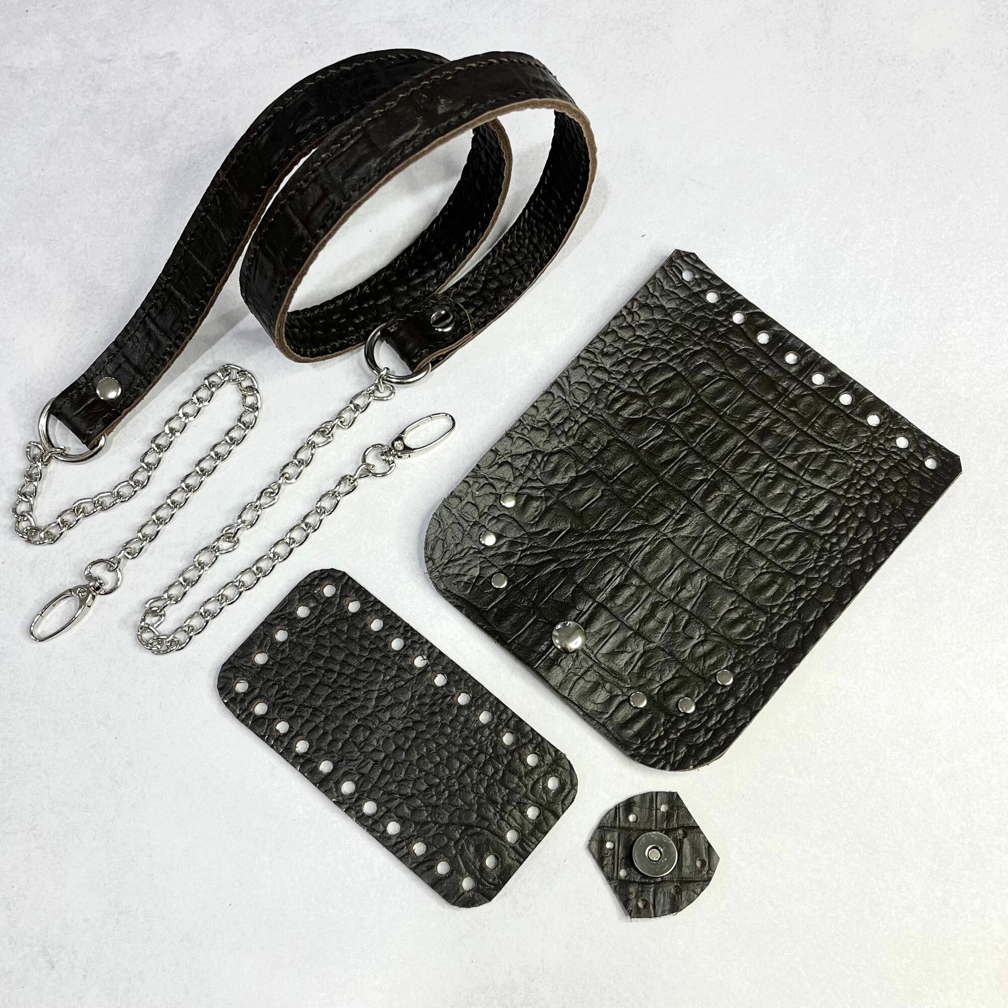 Кожаная Фурнитура для вязания мини-сумки / клапан для сумки / коричневый шоколадный цвет