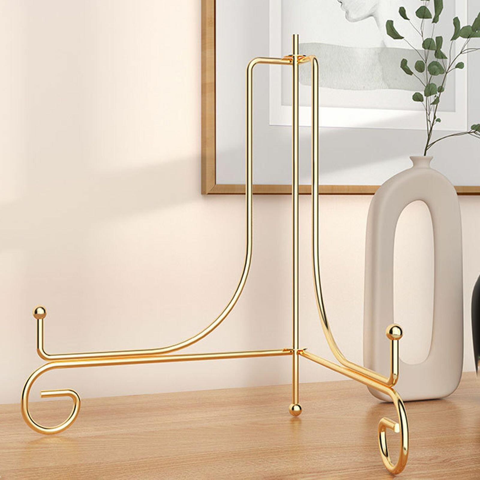 Металлическая подставка для тарелок держатель для декоративных тарелок, напольная стойка для выставки посуды (подходит для фоторамок)