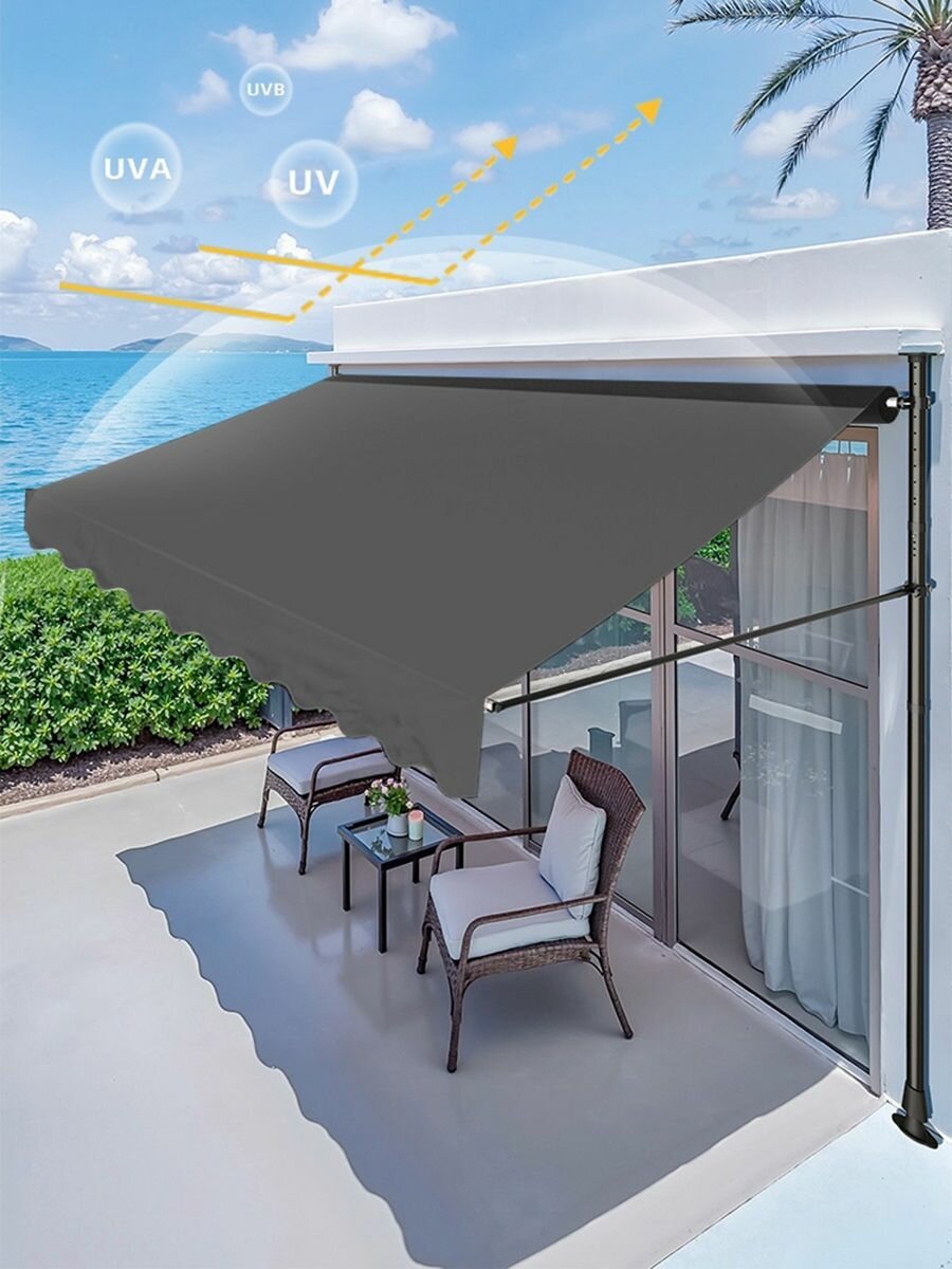 Маркиза навес выдвижная 1 5 2 3x1 м (ширина x выдвижение)