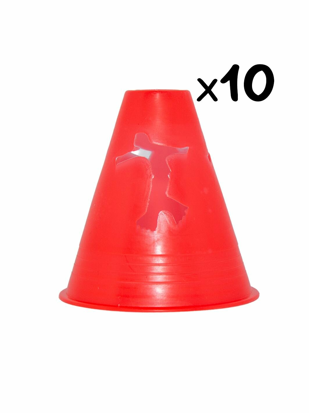 Конус красный для слалома на роликах (10 штук)