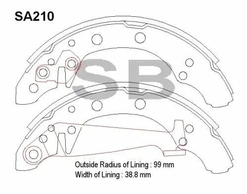 Колодки тормозные барабанные задние HI-Q SA210