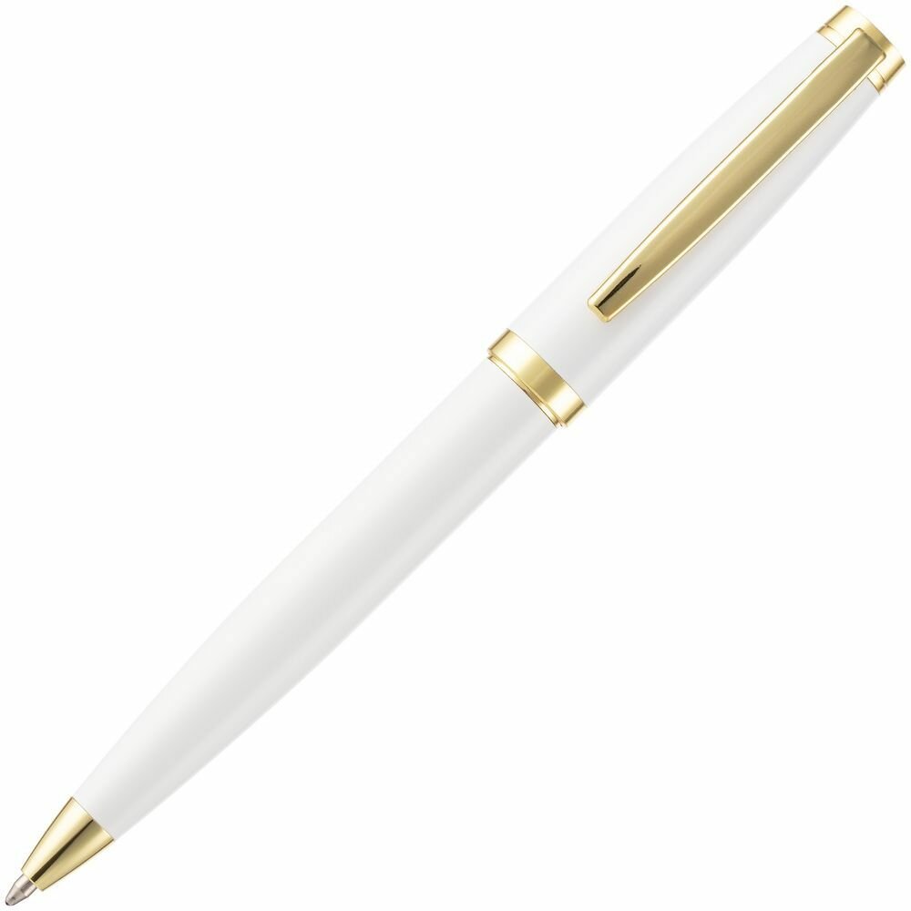 Ручка шариковая Letra Gold глянцевая белая
