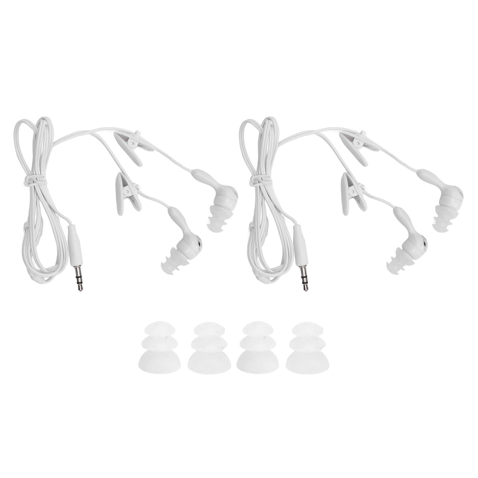 2 проводных наушников IP68 с водонепроницаемостью, шумоизоляцией и чистым звуком, разъемом 3,5 мм, для MP3-плеера, телефона или планшета.