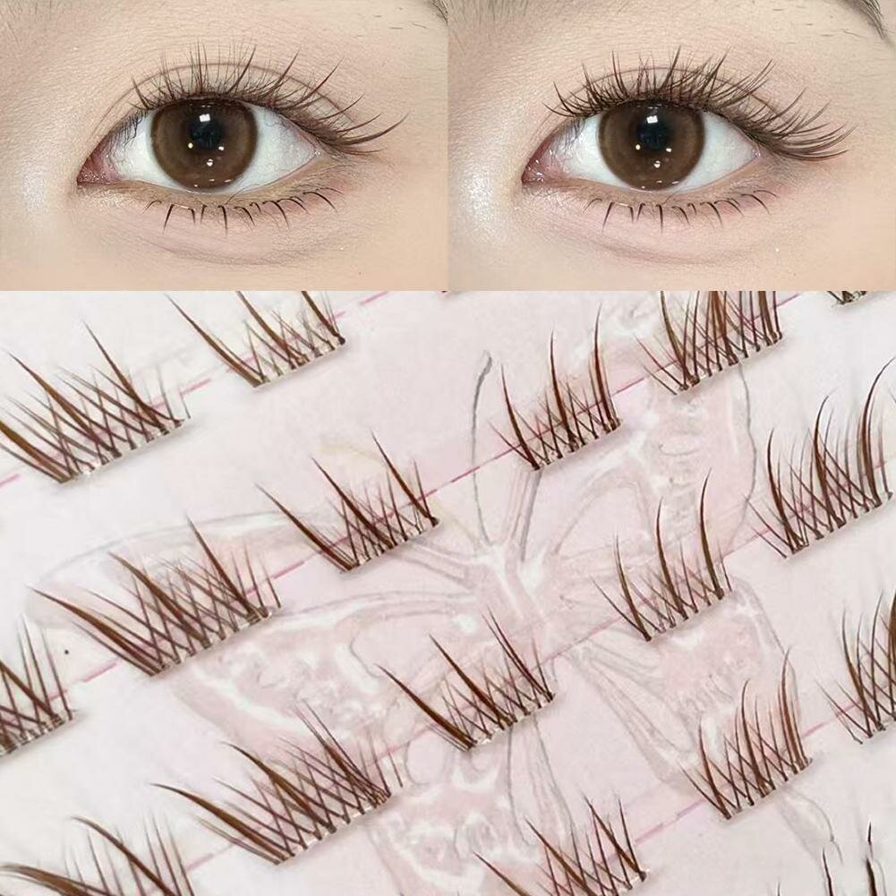 Короткие накладные ресницы из бурой лисы