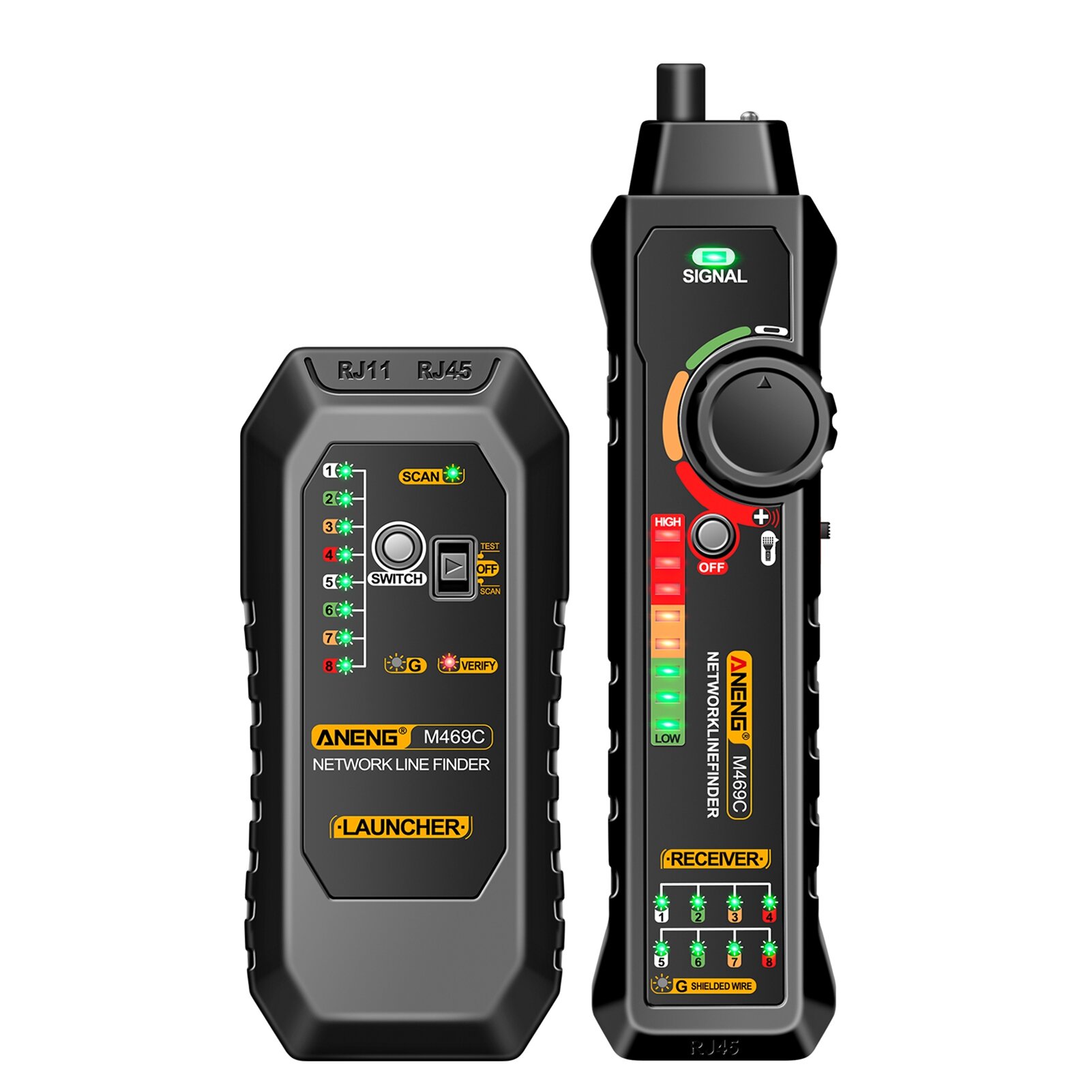 Многофункциональный сетевой кабельный тестер ANENG M469C RJ45 RJ11, сетевой инструмент для поиска кабеля, приемник для отслеживания проводов, анализатор для ремонта сети