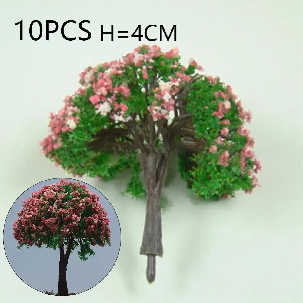 Мини деревья розовые для моделирования, 10 шт, H=4см, Color: 52