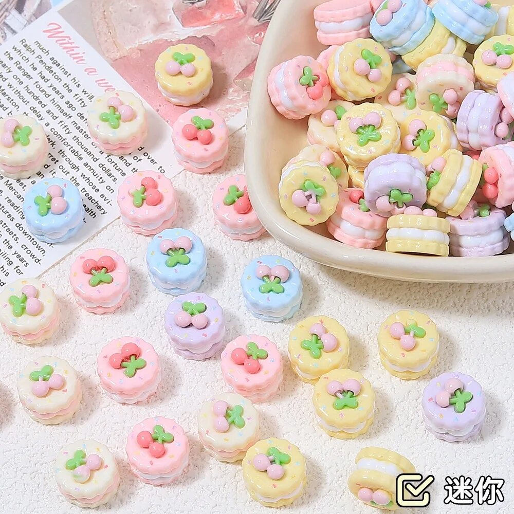 Мини вишневые макароны из смолы 20 шт. randomly mixed