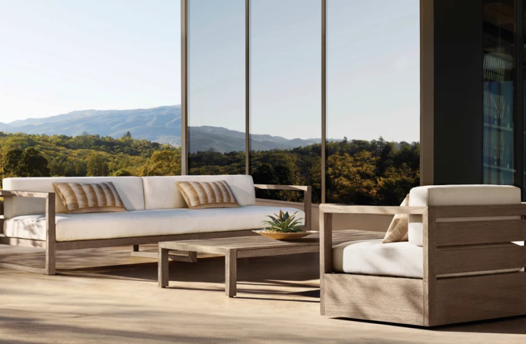 Диван 3х местный 2340*850*620мм "Лаунж" ТИК Сингапур, водоотталкивающий, , Ясень