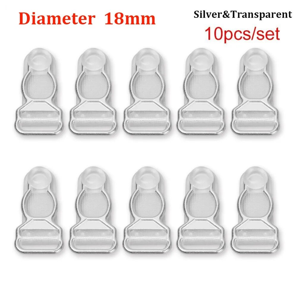 Зажимы для подвязок Silver-White 18mm, 10 шт.