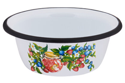 Миска эмалированная Конфитюр 0,8л для кухни, круглая, Appetite