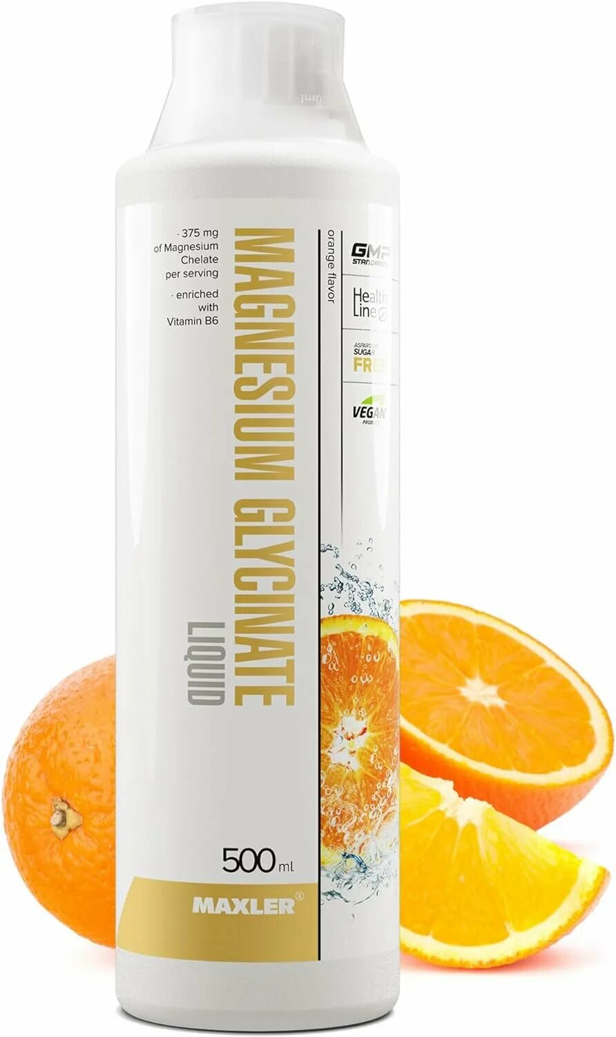 Глицинат магния Maxler Magnesium Glycinate Liquid (500 мл) (апельсин)