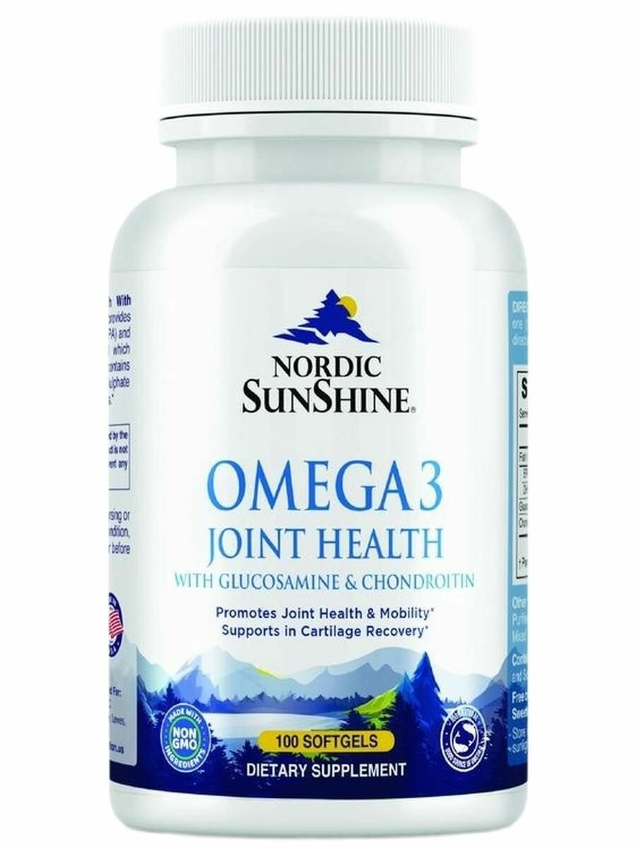 Омега-3 Nordic Sunshine Joint Health, для суставов и связок, 100 капс