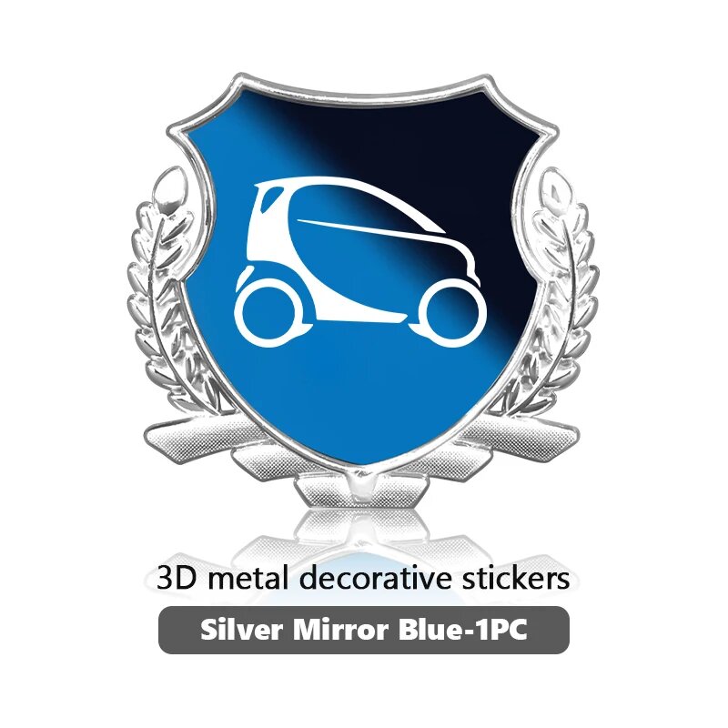 3D наклейка на авто Smart, синий значок, 1 шт.