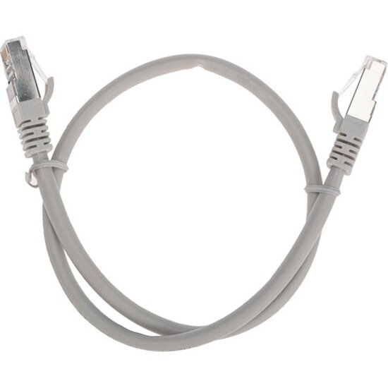 Патч-корд S/FTP Rexant cat 6A (10G), медь, LSZH (негорючий), 0,5 м, RJ45-RJ45, 28AWG, серый