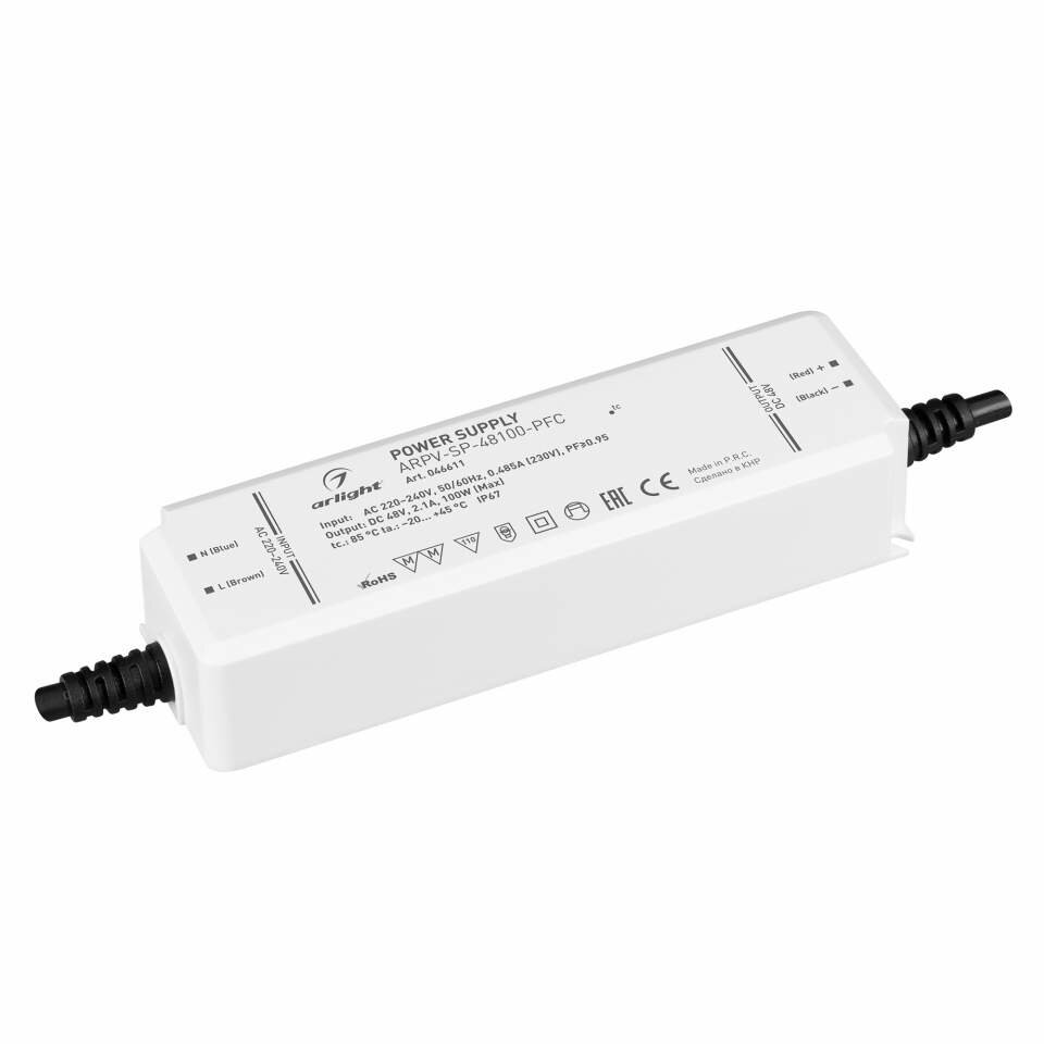 046611 Блок питания ARPV-SP-48100-PFC (48V, 2.1A, 100W) (Arlight, IP67 Пластик)