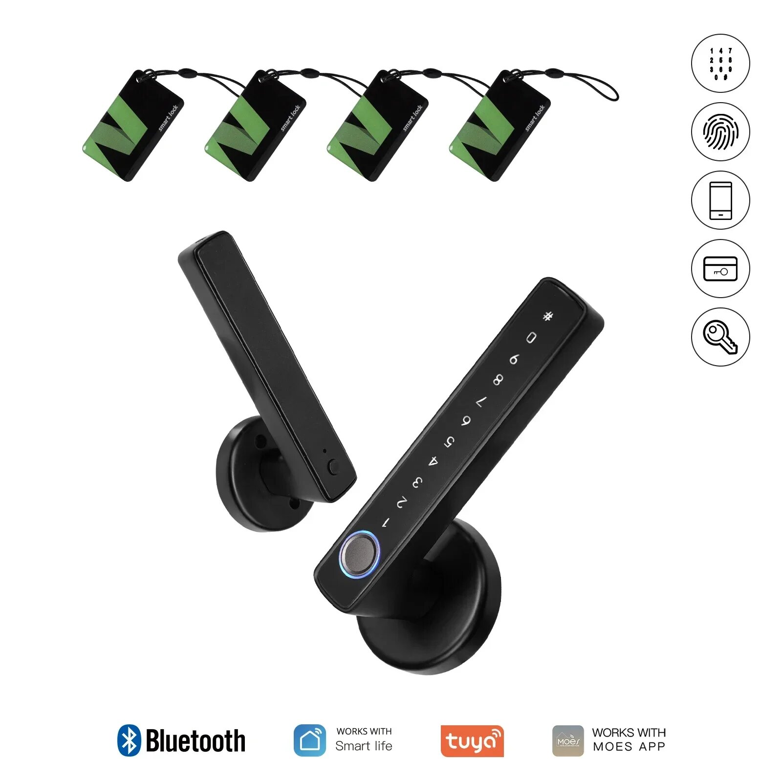 MOES Tuya Умный дверной замок с датчиком отпечатков пальцев Lock and IC-4