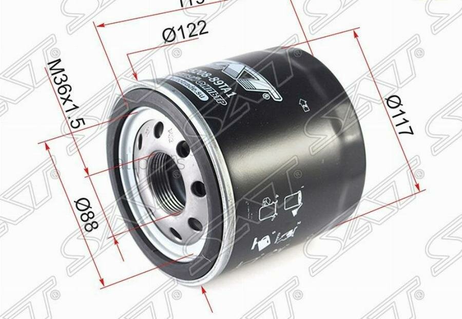 SAT ST-15208-89TA1 Фильтр масляный Isuzu ELF FSR 12- / ELF NPR\NQR 12-