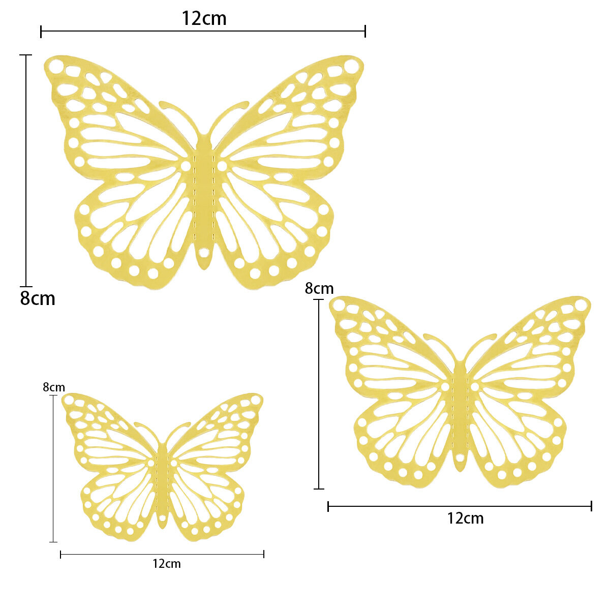 Корона "Золотая бабочка", для детей, 12 шт