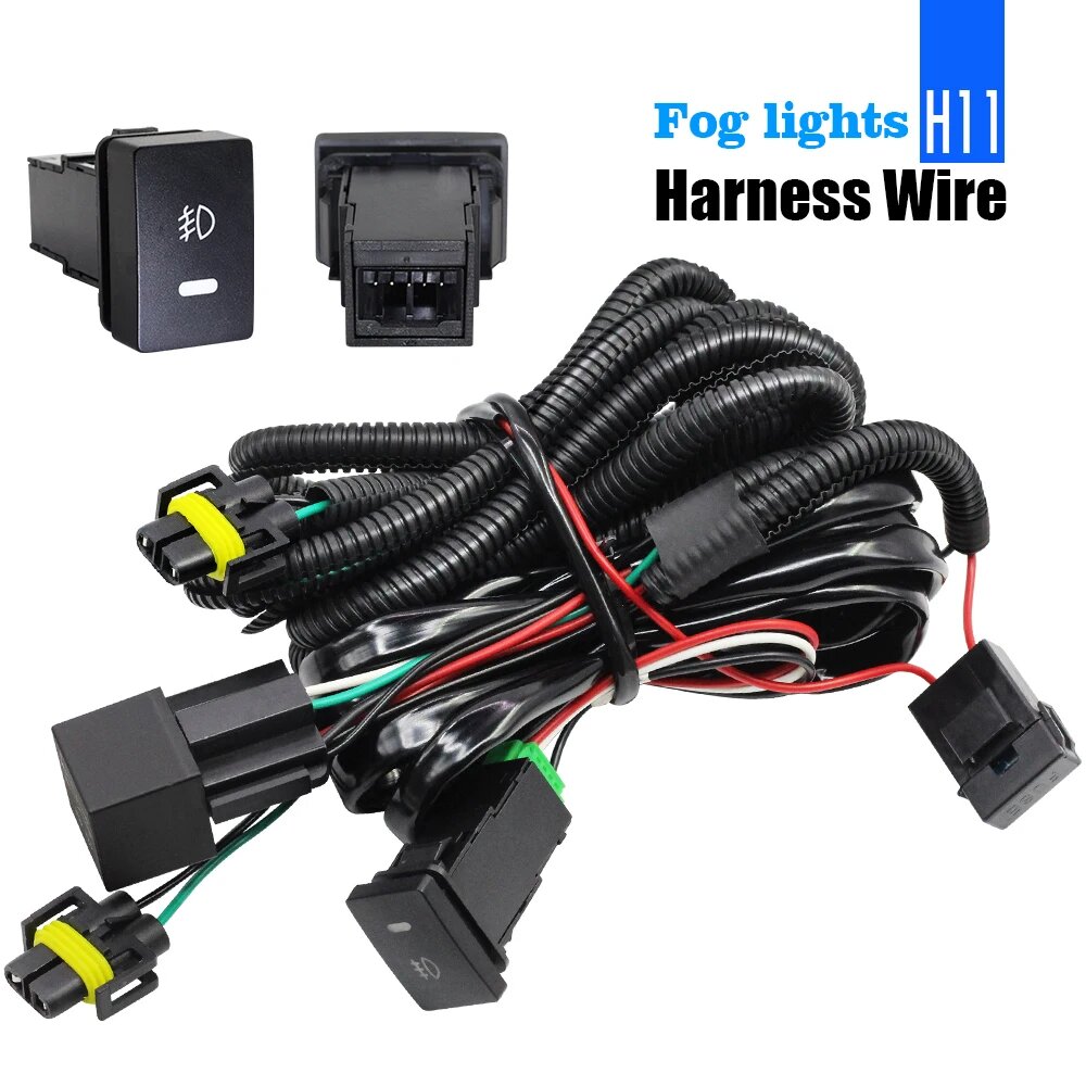 2 X противотуманные фары переднего бампера автомобиля в сборе, светодиодные противотуманные фары дальнего света DRL 30 Вт 4000LM 12 В для Honda Civic 2016-2021 (включая тип R) Harness Wire