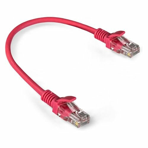 Патч-корд EXEGATE UTP-RJ45-RJ45-5e-0,3M-LSZH-RD UTP, кат.5E, 0.3м, 4 пары, алюминий омедненный, многожильный, красный