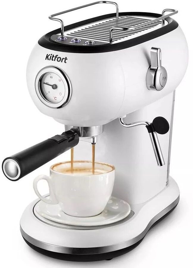 Кофеварка рожкового типа Kitfort КТ-7219 белый
