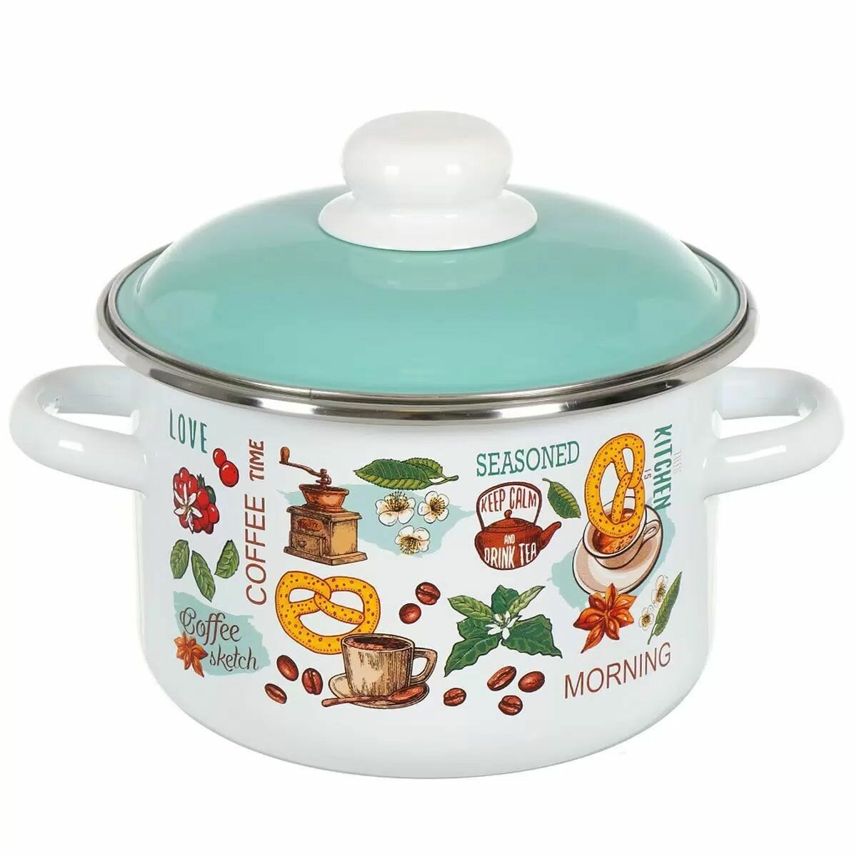 Кастрюля эмалированная Утренний кофе 3л стальэмаль